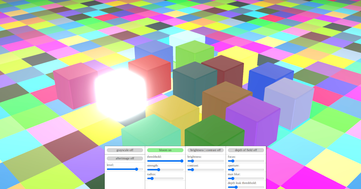 Verge3D post-processing effects (Maya + WebGL) Verge3D post-processing effects (Maya + WebGL)